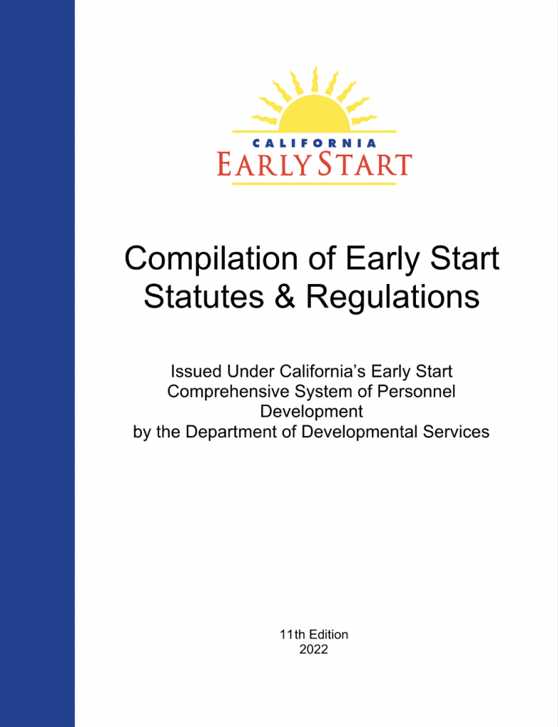 Early Start Statutes and Regulations (Blue Book) – Early Start Neighborhood